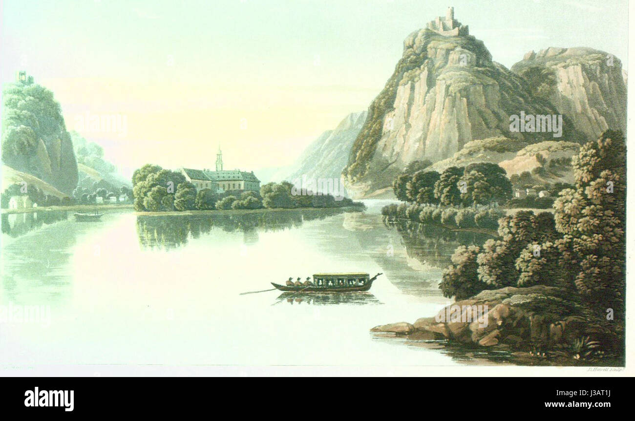 Drachenfels, a castle in Germany, was depicted in this 1820 painting ...