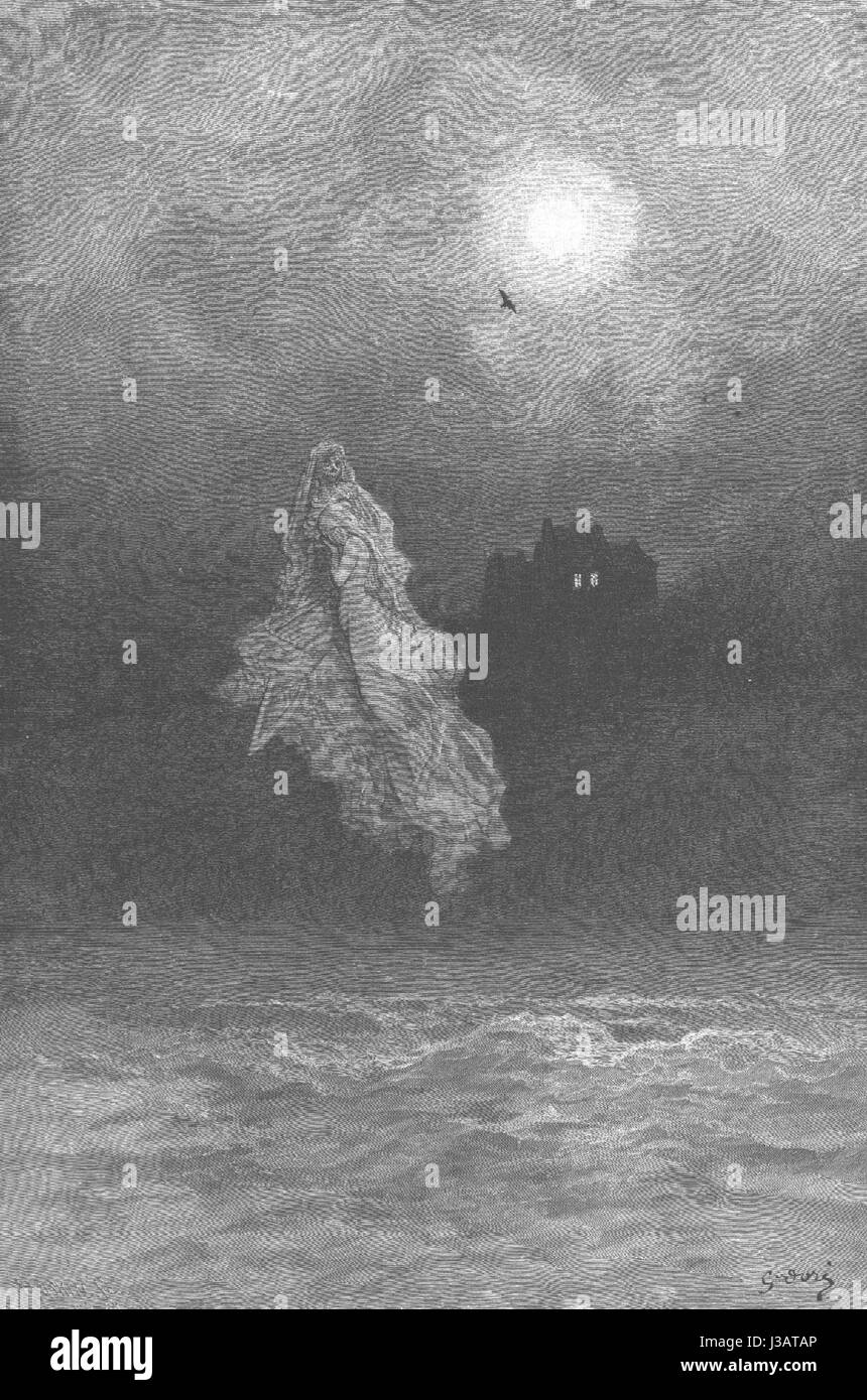 Gustave DorÃ©'s 1884 illustration of 'The Raven' by Edgar Allan Poe ...