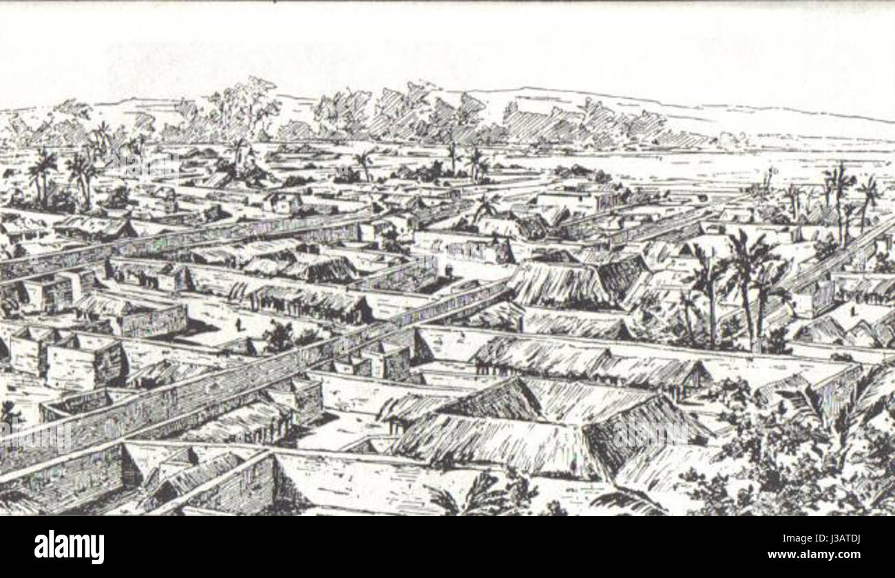Drawing of Benin City made by an English officer 1897 Stock Photo - Alamy
