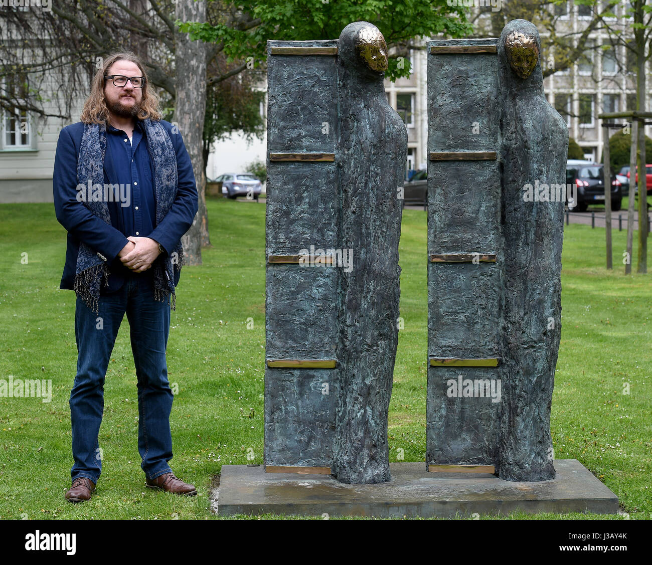 Hanover, Germany. 4th May, 2017. Belgian artist Johan Tahon standing ...