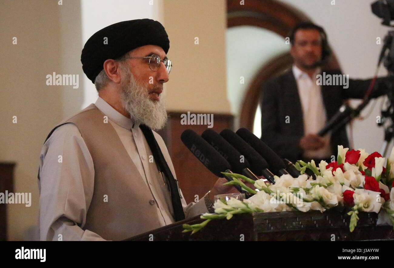 Kabul, Afghanistan. 4th May, 2017. Gulbuddin Hekmatyar, leader of ...