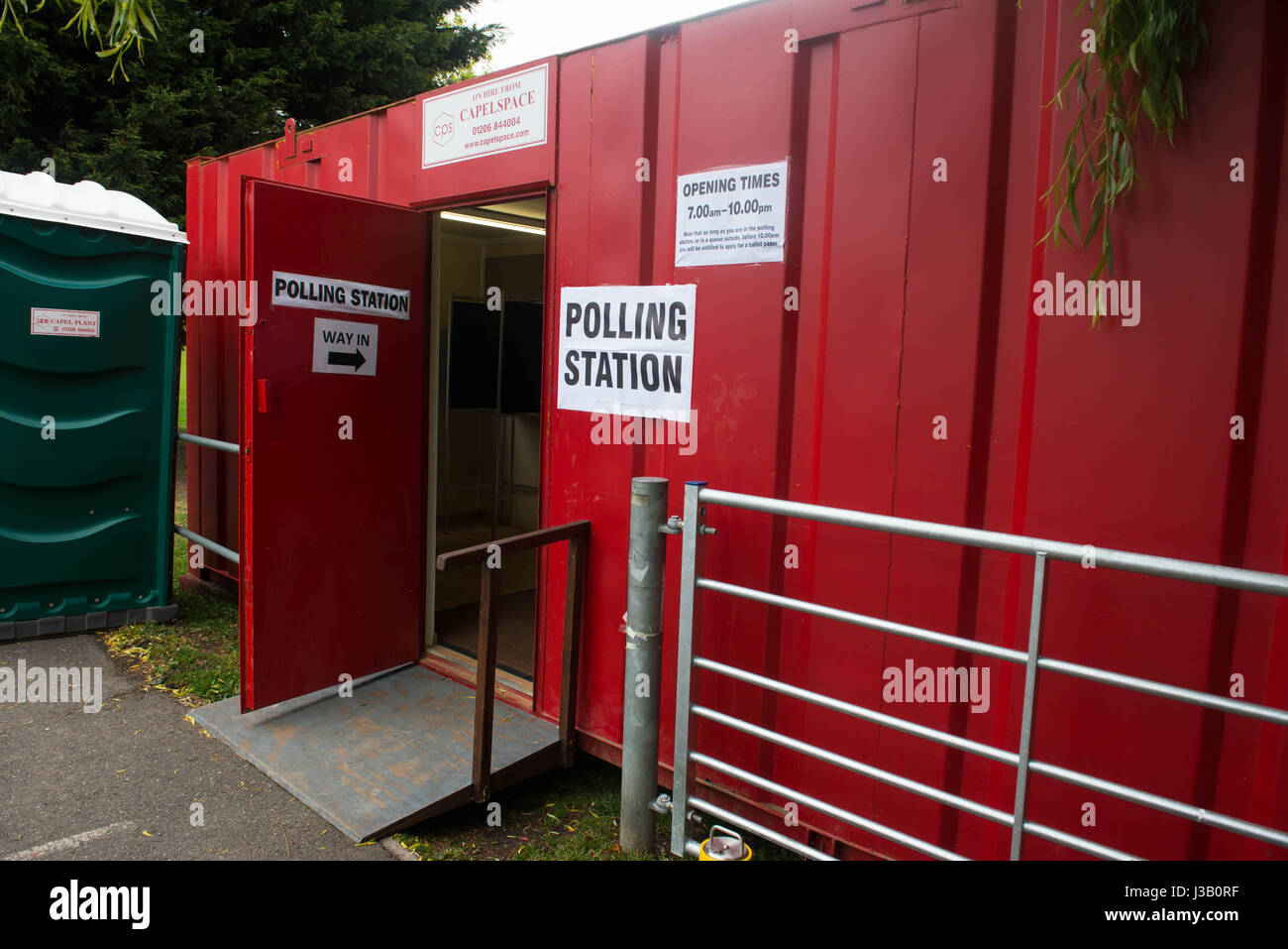Braintree, Essex. UK. 4th May 2017. A converted shipping container was ...