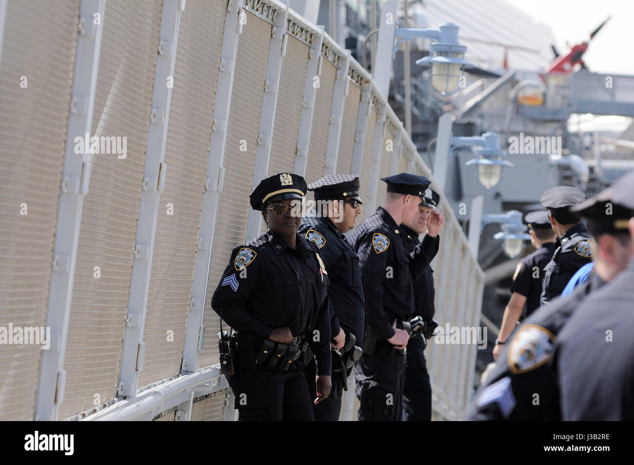 New York City, USA. 04th May, 2017. NYPD Police officers clear a ...