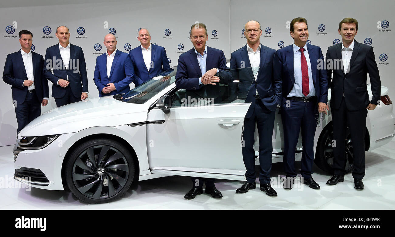 Wolfsburg, Germany. 05th May, 2017. The VW yearly press conference seen ...