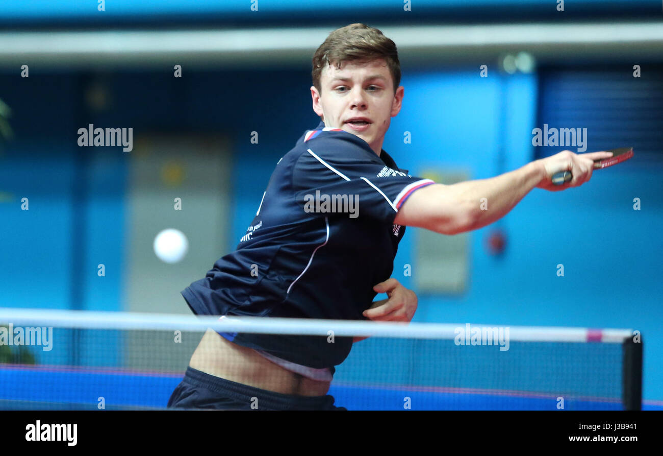 Zagreb, Croatia. 5th May, 2017. Czech Republic's Tomas Polansky returns ...