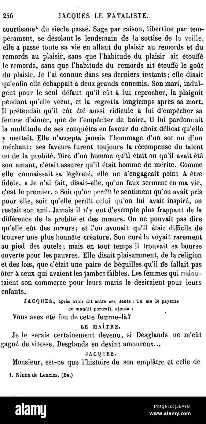 A depiction from Denis Diderot's work 'Jacques le Fataliste ...