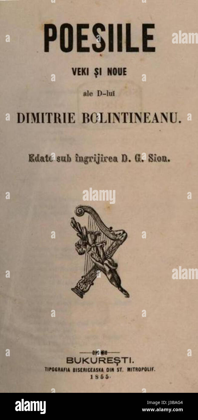 Dimitrie Bolintineanu Poesiile vechi si noua 1855 Stock Photo - Alamy