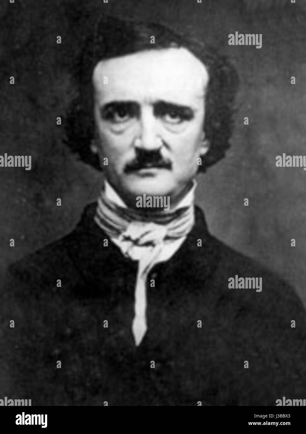 A portrait of Edgar Allan Poe from the year 1848, reflecting the author ...