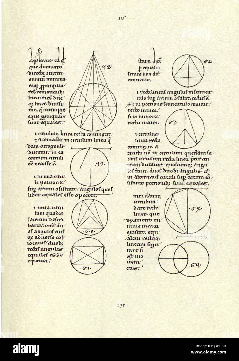 A manuscript page from Euclid's Elements, preserved in Lueneburg ...