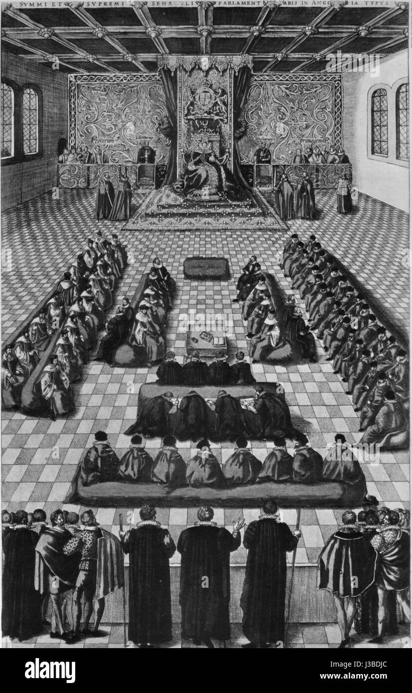 Elizabeth I in Parliament Stock Photo - Alamy