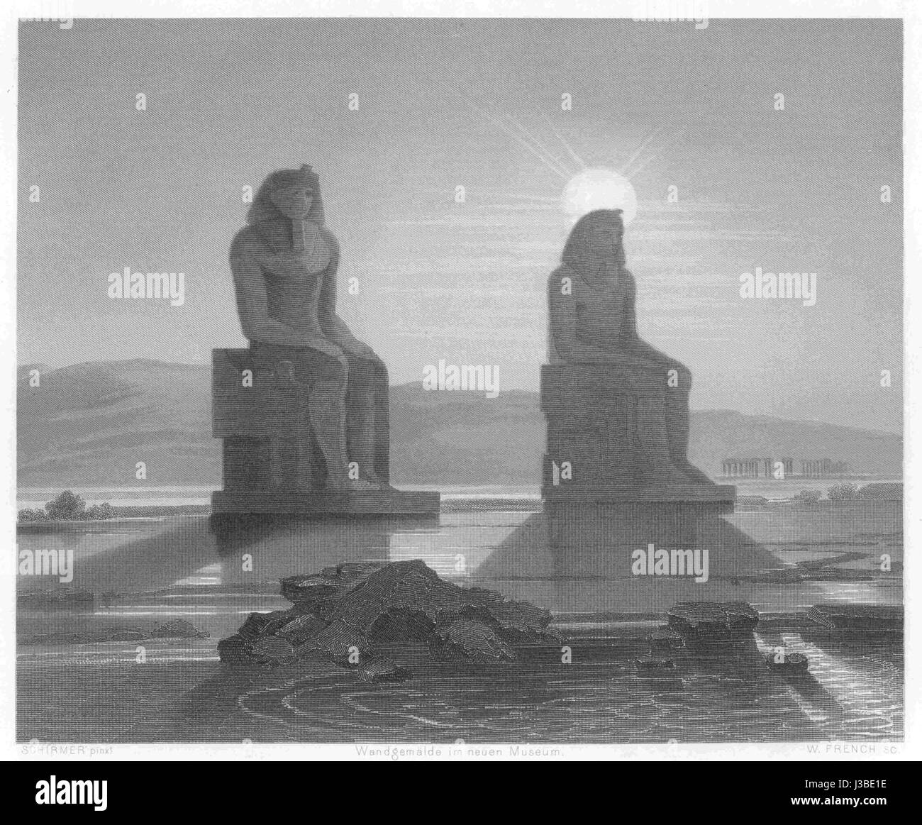 Thebes statues memnon egypt Black and White Stock Photos & Images - Alamy