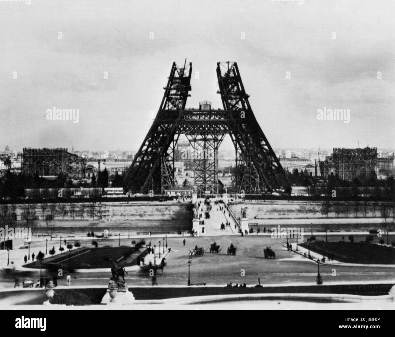 The Eiffel Tower under construction is an iconic image of the late 19th ...