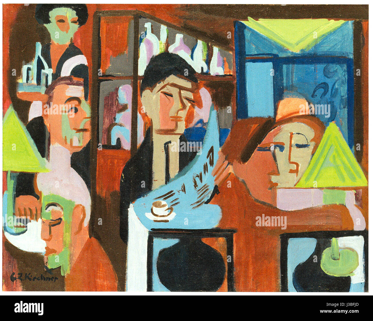 Ernst Ludwig Kirchner's 'Davoser Cafe' from 1928 captures the vibrant ...