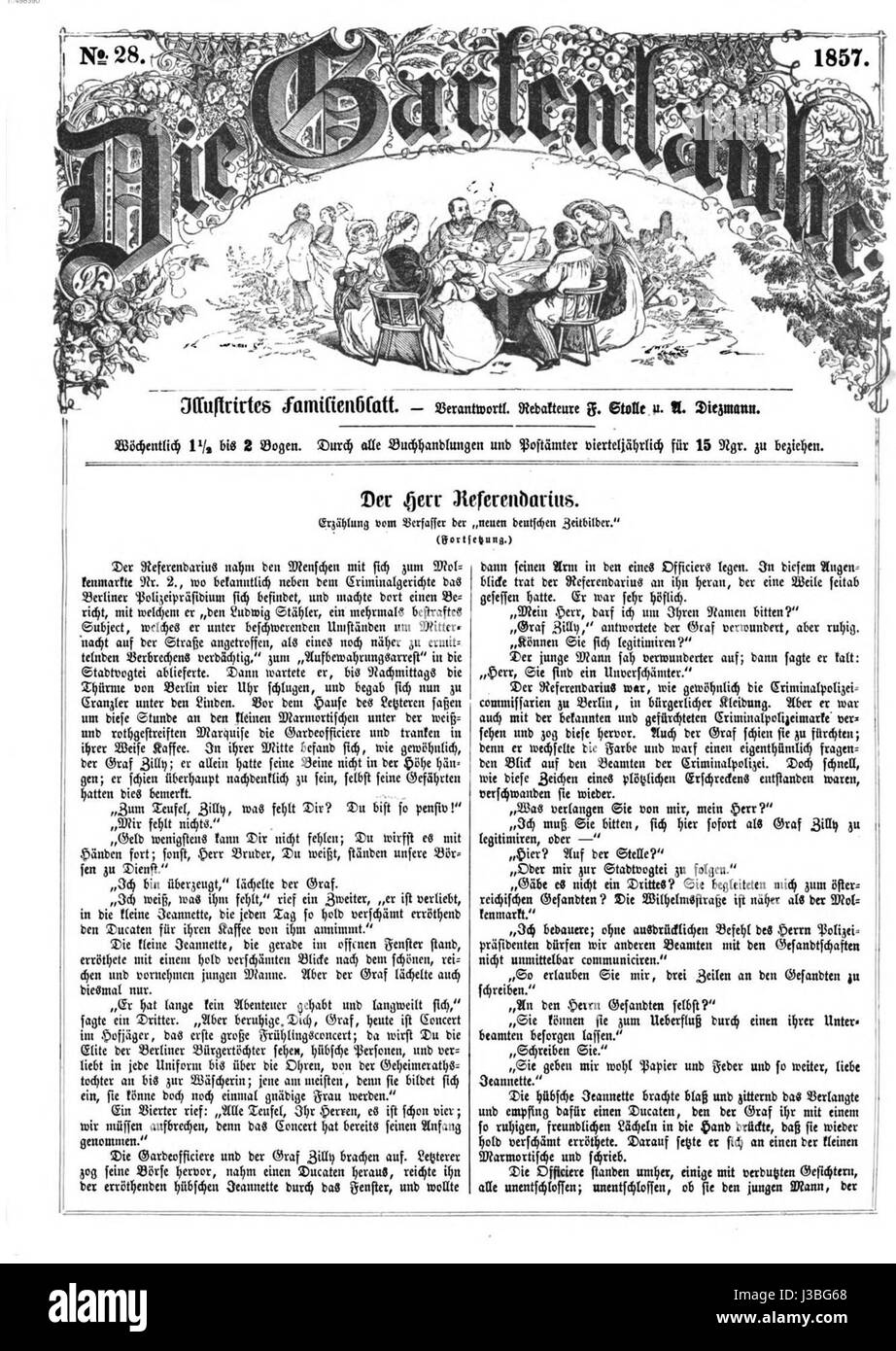 Die Gartenlaube, a German illustrated magazine, published in 1857. This ...