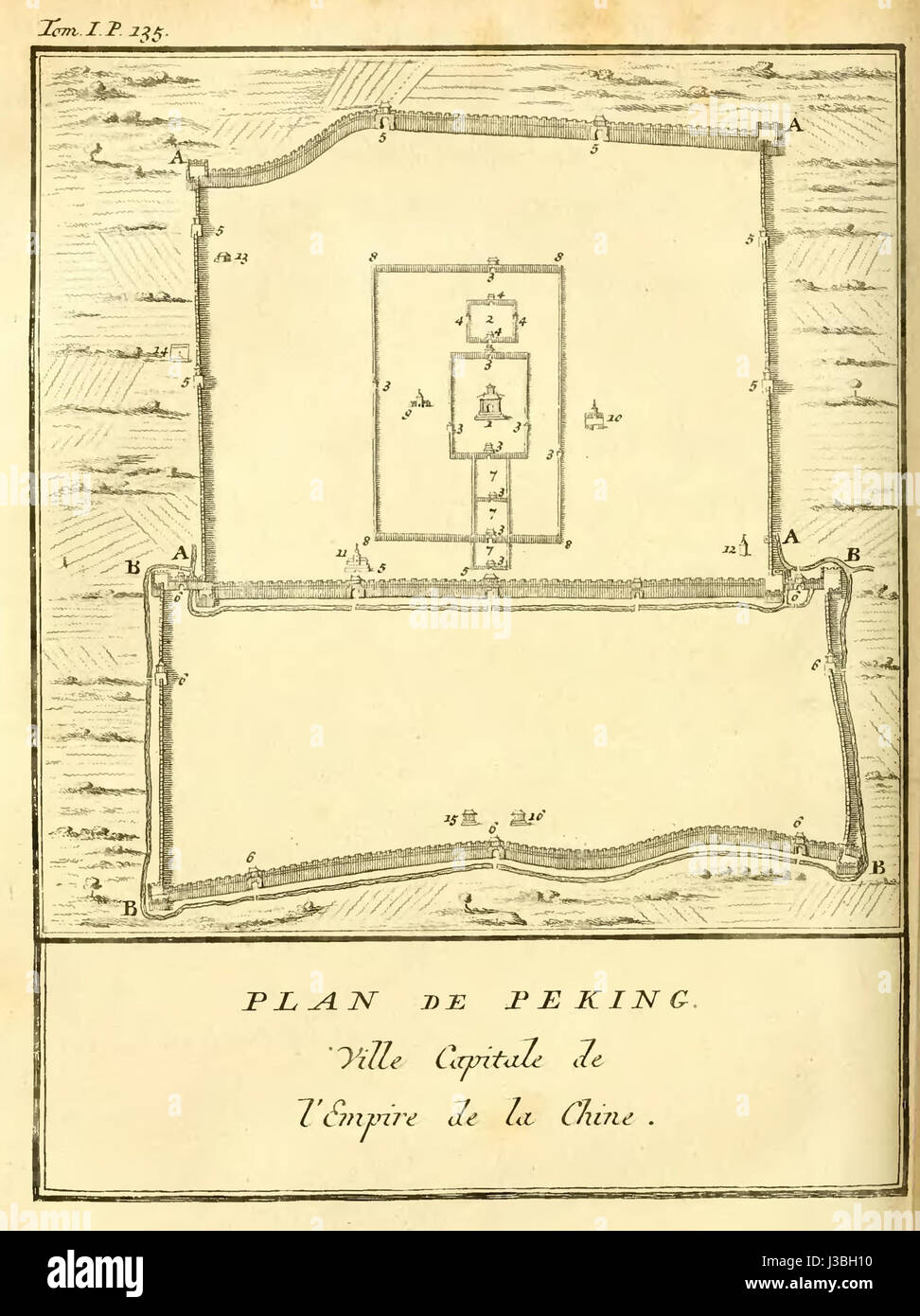 Du Halde, map of Beijing Stock Photo - Alamy