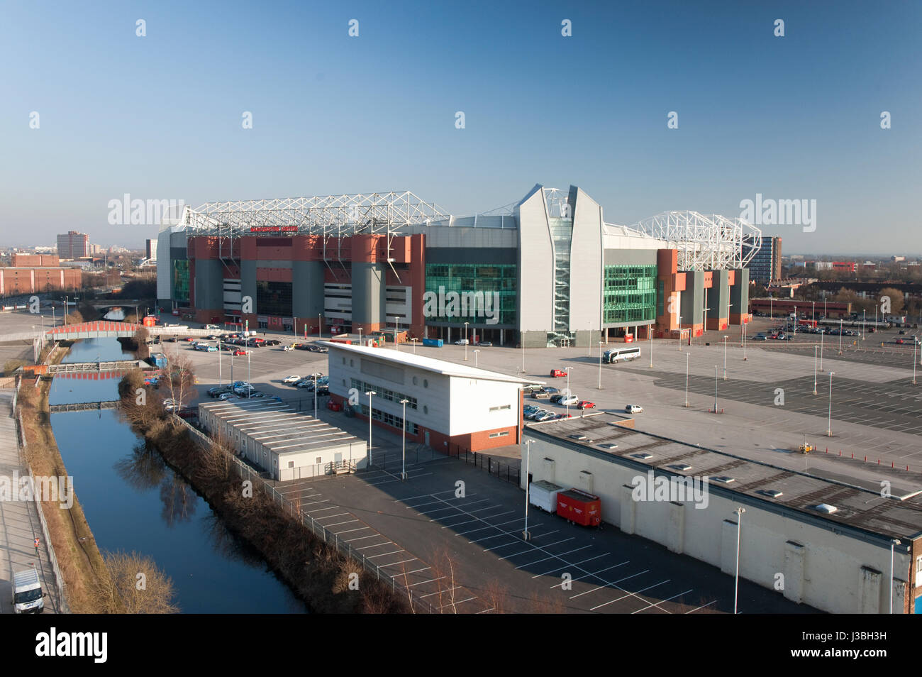 Elevated view of Old Trafford Football Ground, home of Manchester ...