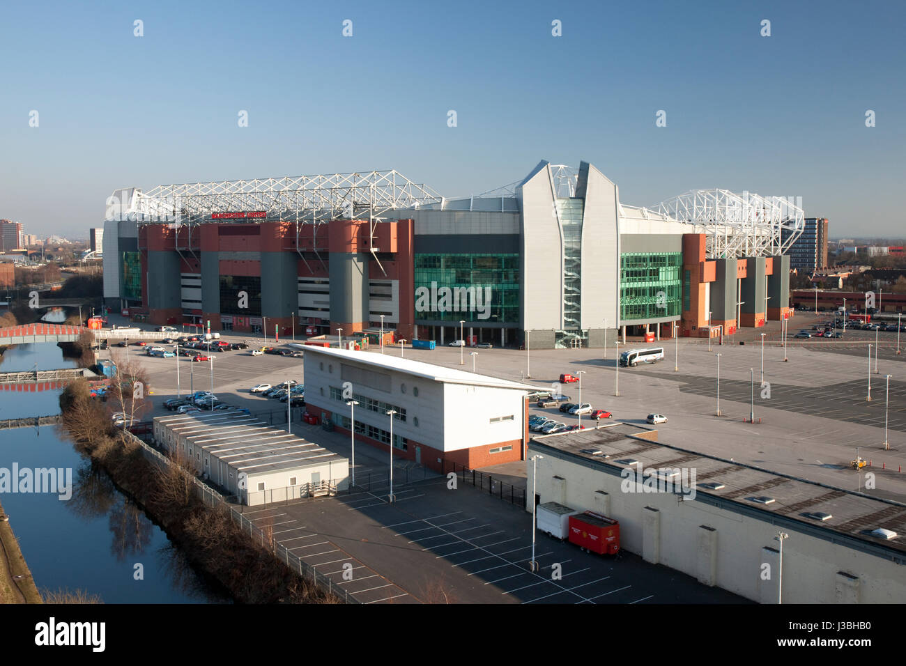 Elevated view of Old Trafford Football Ground, home of Manchester ...