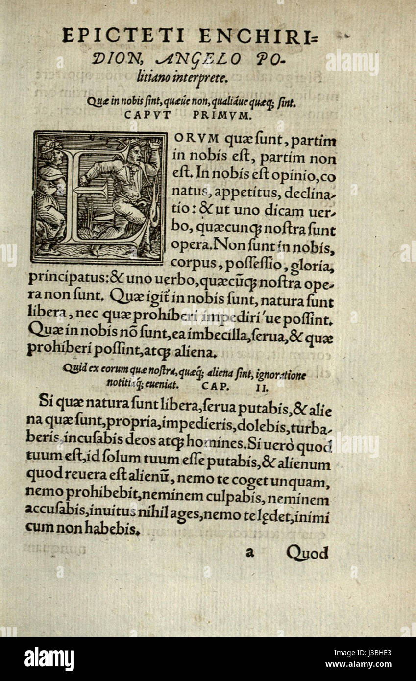 'Epicteti Enchiridion, Angelo Politiano interprete, Basel 1554' refers ...