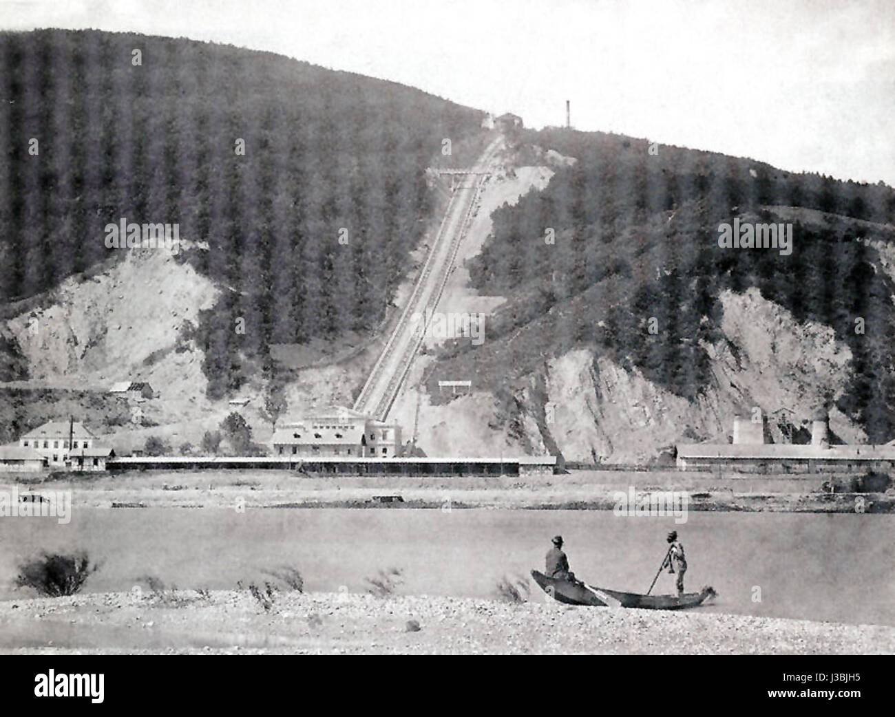 The Drahtseilbahn Leopoldsberg, depicted here in a 1873 illustration ...