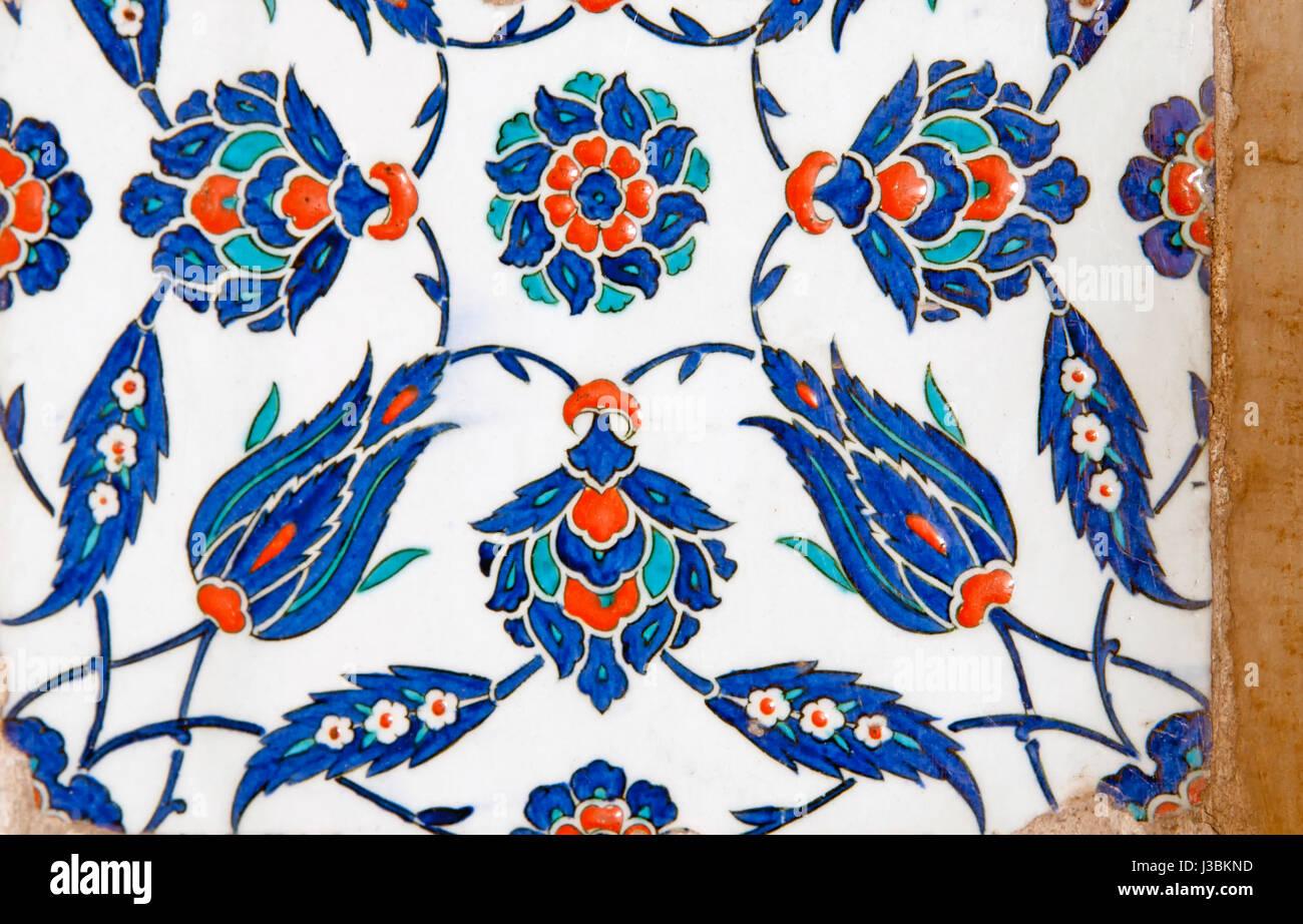 Ancient Ottoman patterned tile composition Stock Photo - Alamy