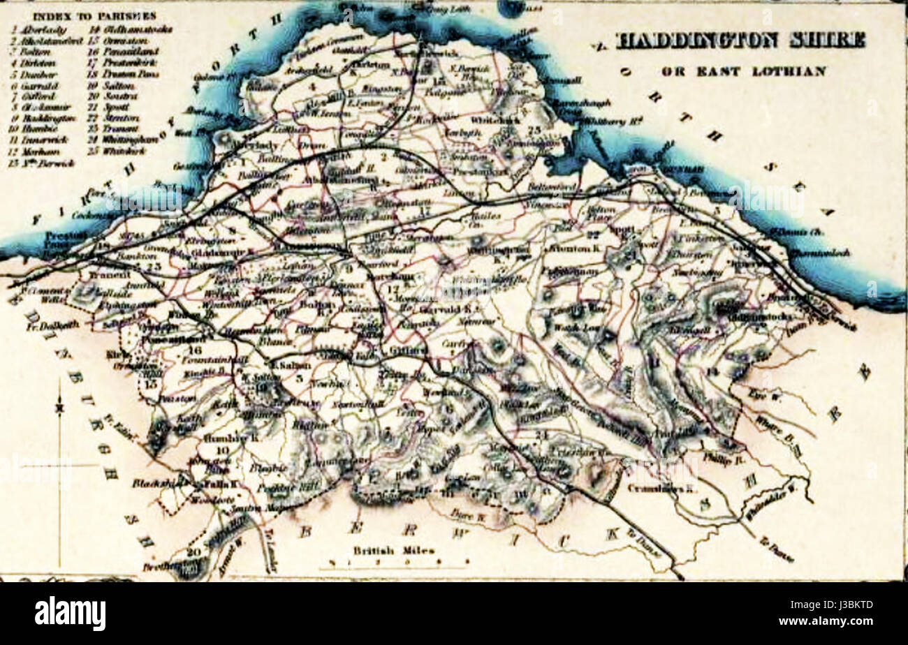 Lothian map hi-res stock photography and images - Alamy