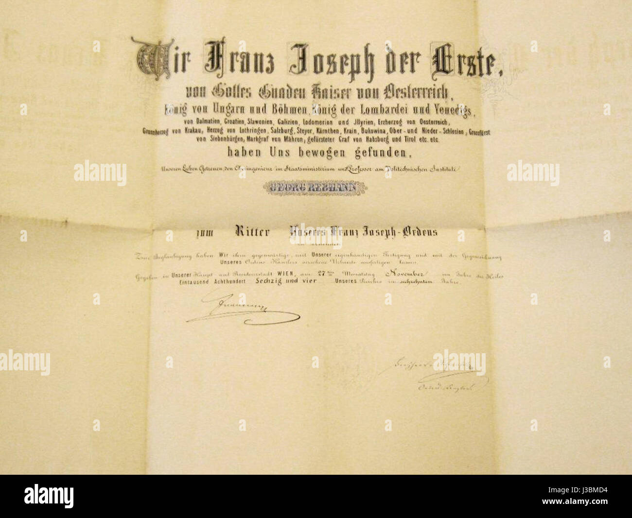 The Ernennungsurkunde for Georg Rebhann, awarded the Knight's Cross of ...