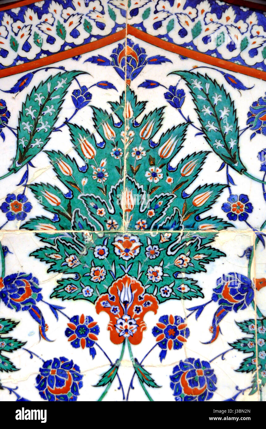 Ancient Ottoman patterned tile composition Stock Photo - Alamy