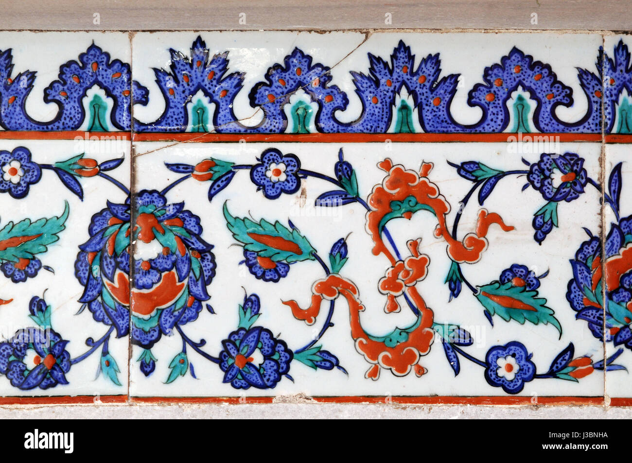Ancient Ottoman patterned tile composition Stock Photo - Alamy