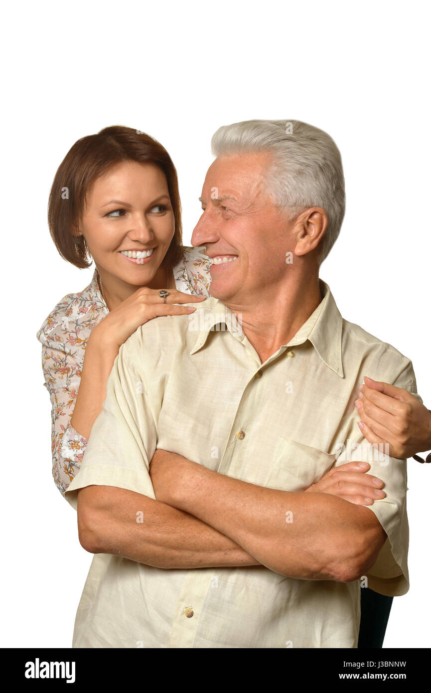 Elderly father with an adult daughter Stock Photo - Alamy