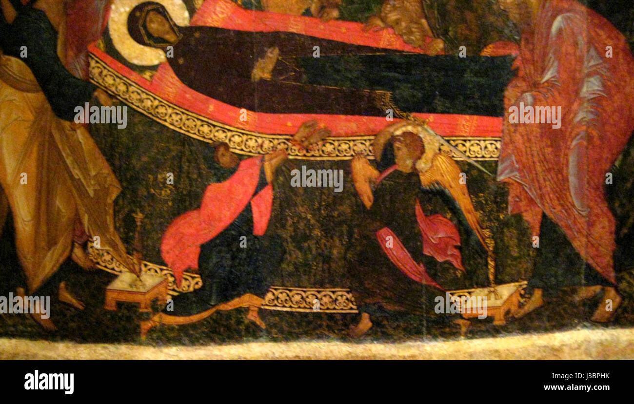 This detail from an icon depicting the Dormition (the Virgin Mary's ...