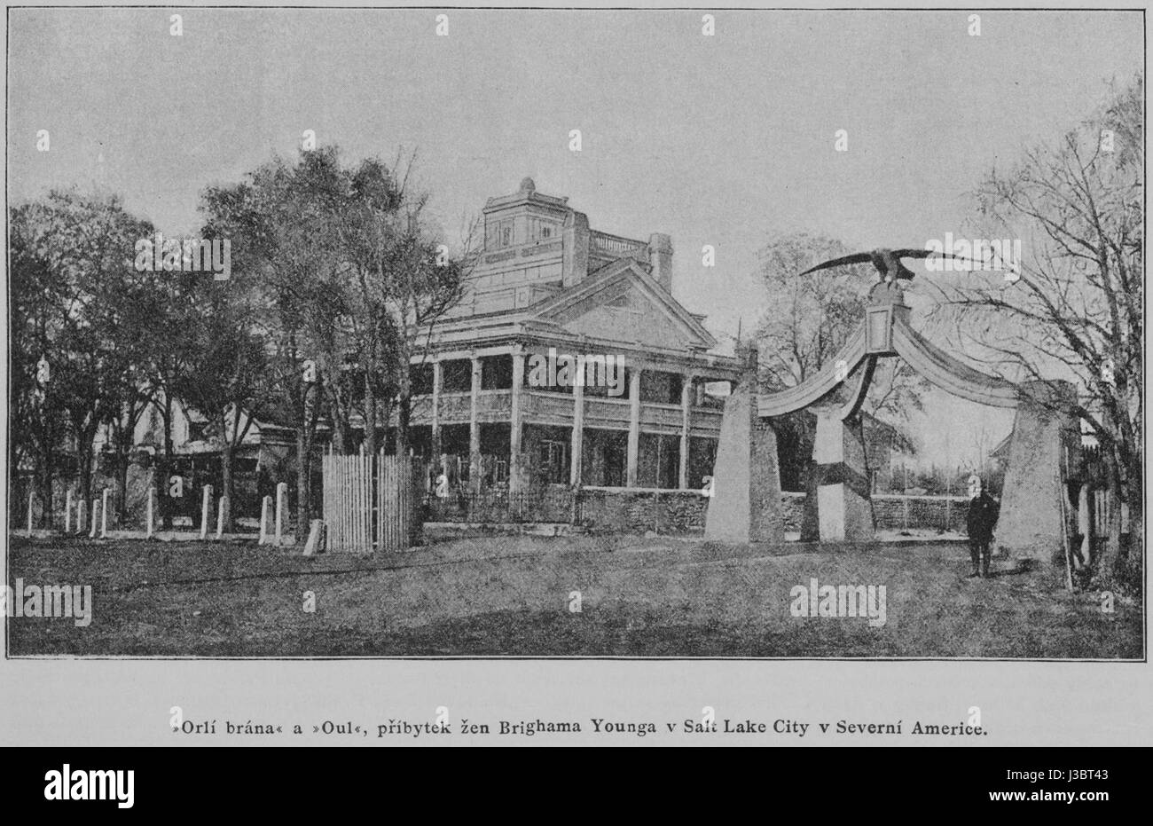 The Eagle Gate and Beehive House in Salt Lake City, photographed in ...