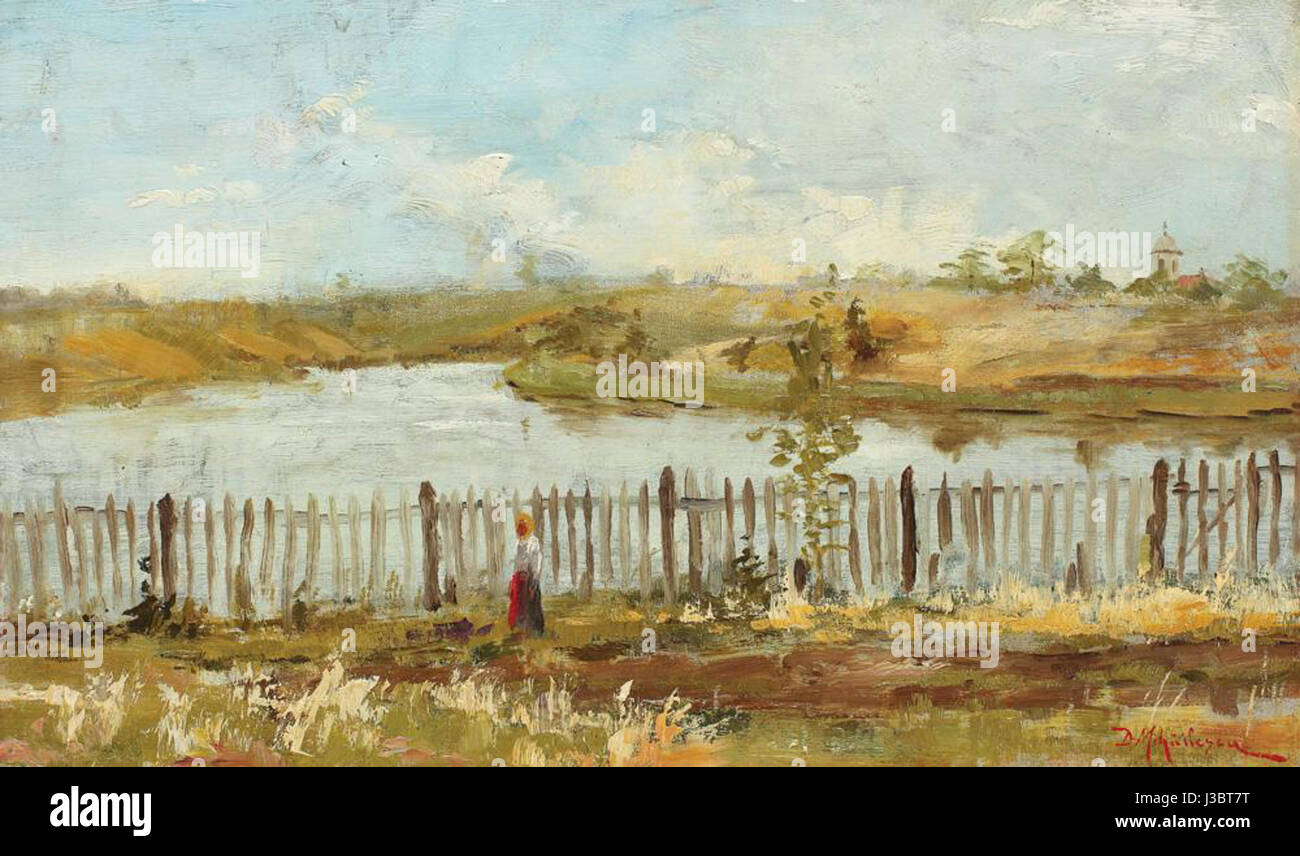 Dimitrie Mihailescu's 'Pe malul iazului' captures a peaceful lakeside ...