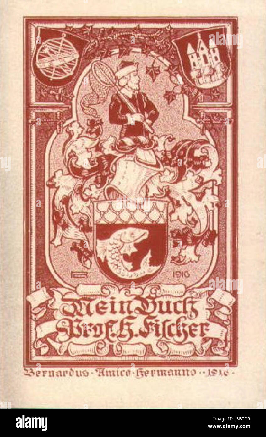Ex Libris Fischer von Rheude 1916 Stock Photo - Alamy