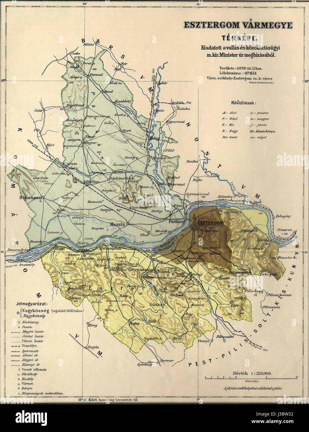 The Esztergom County administrative map provides geographical and ...