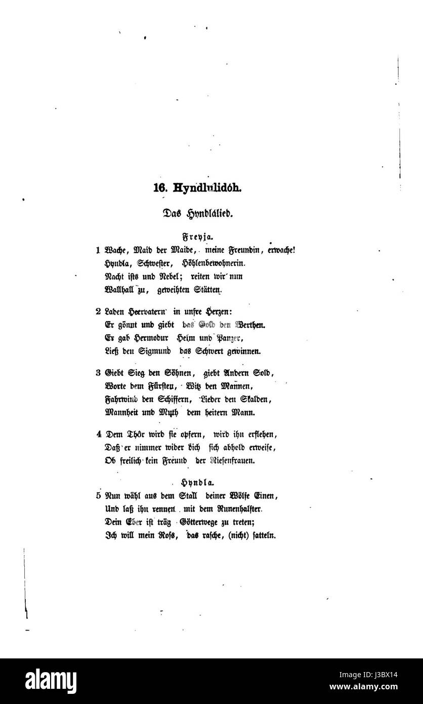 This page from the *Poetic Edda* (Die Edda) features a collection of ...