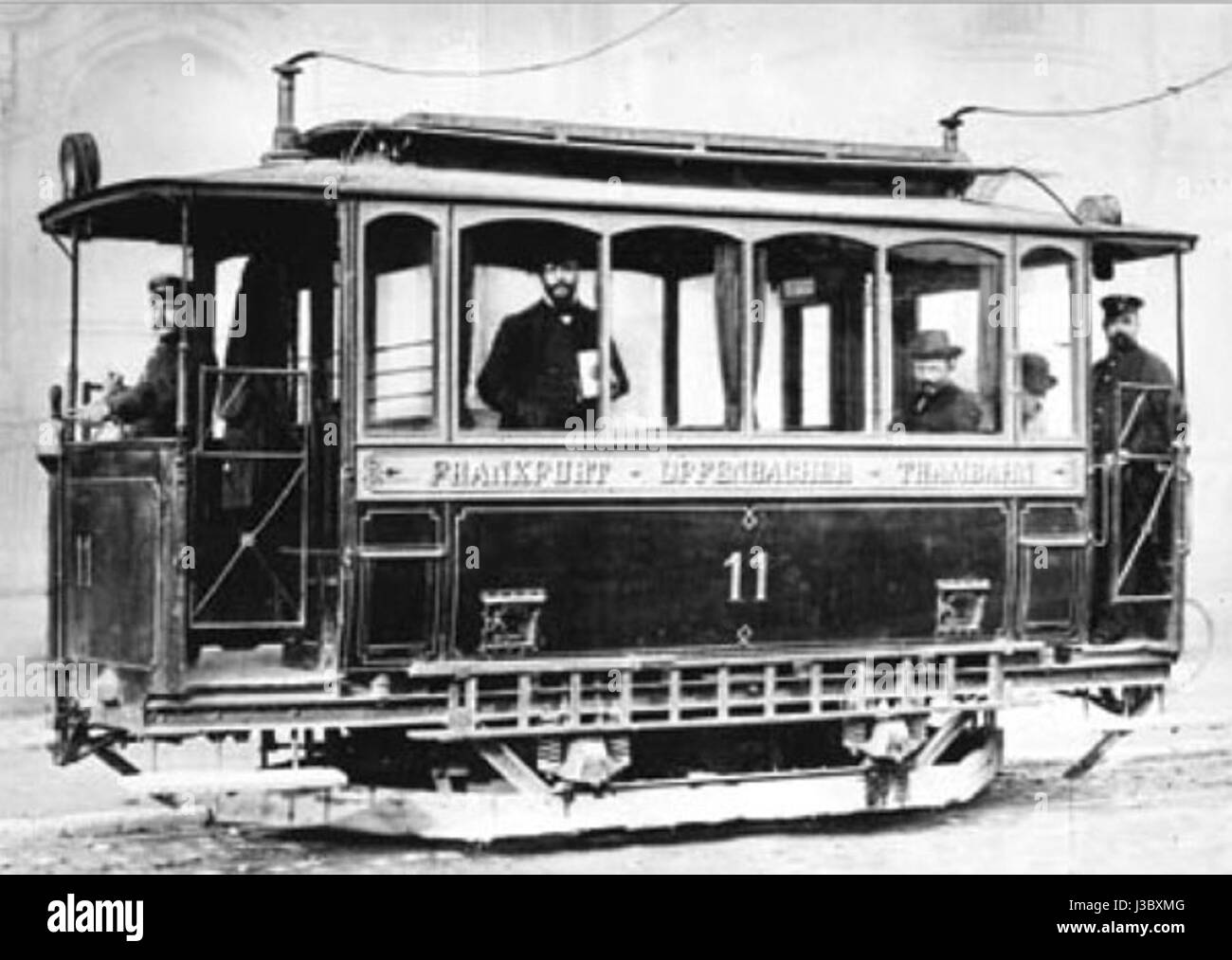 Very old electric tram Black and White Stock Photos & Images - Alamy