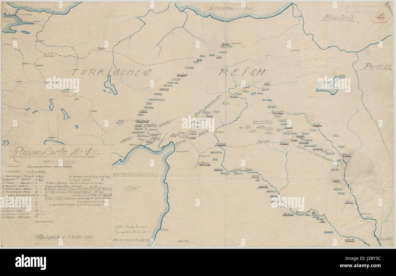 Etappenkarte Nr. 18 is a military campaign map used during World War I ...