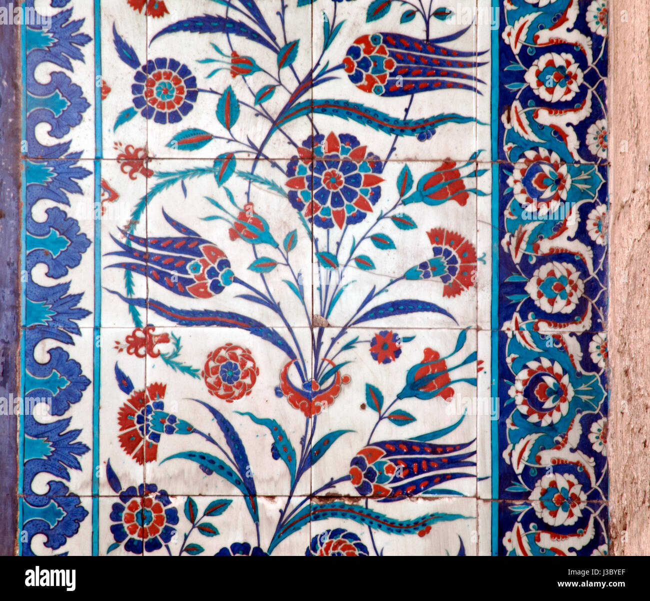 Ancient Ottoman patterned tile composition Stock Photo - Alamy