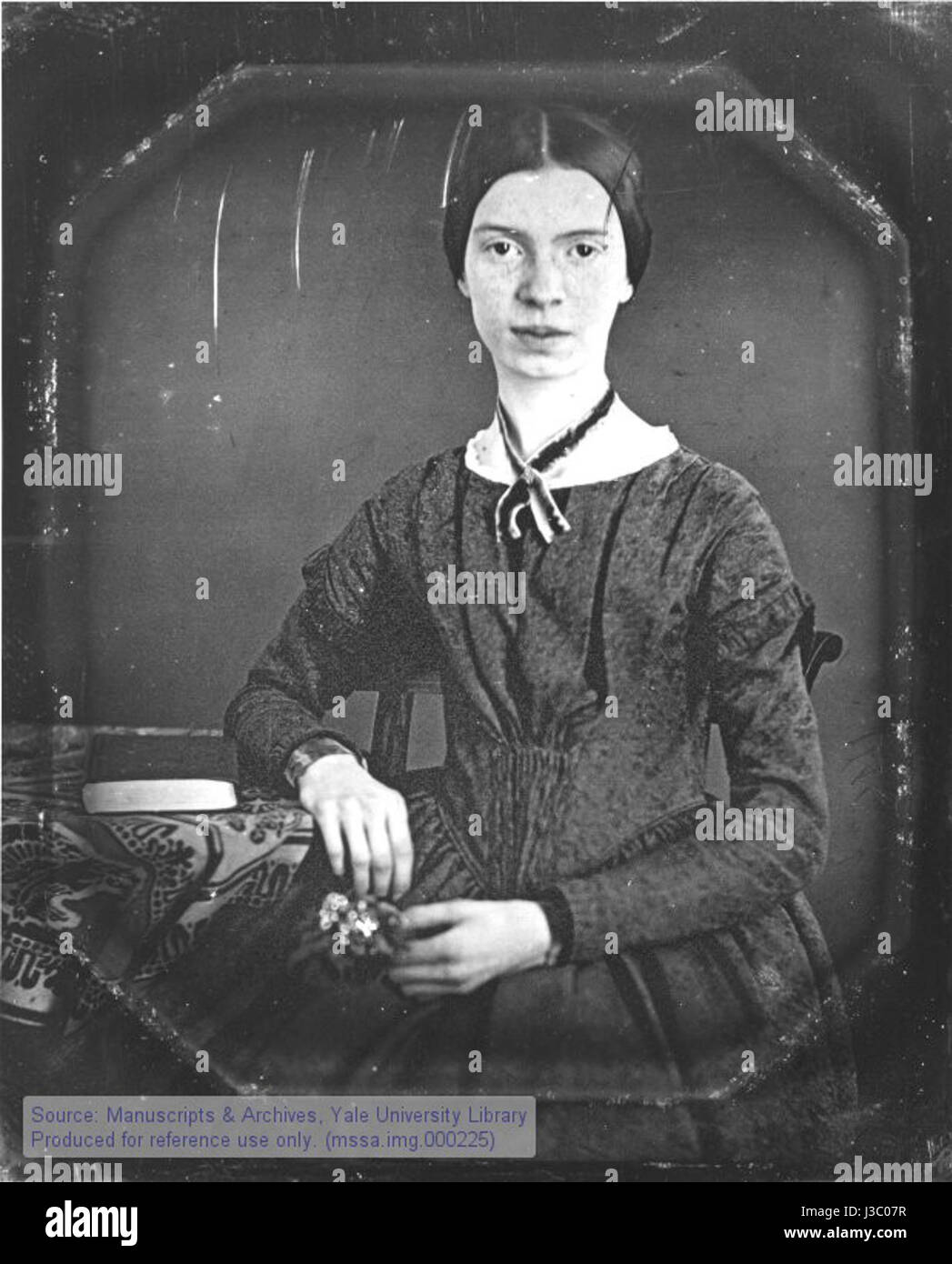 This daguerreotype is an unretouched image of Emily Dickinson, one of ...