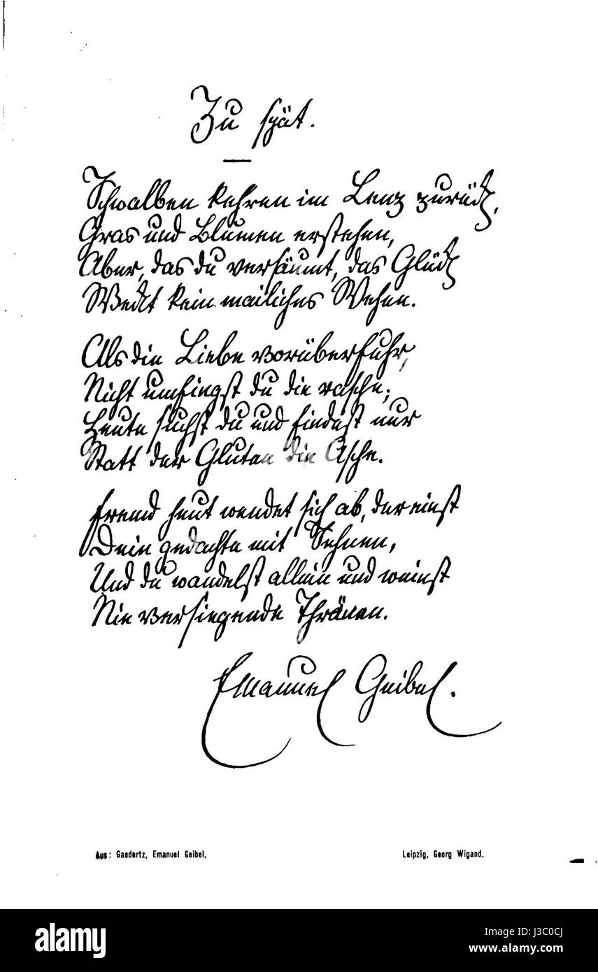 'Zu spaet' (Too Late) is a poem written by German poet Emanuel Geibel ...