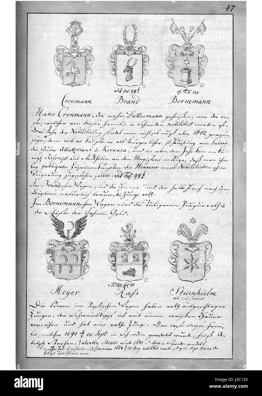 Dettermann Cronman genealogy coat of arms, page 47 Stock Photo - Alamy