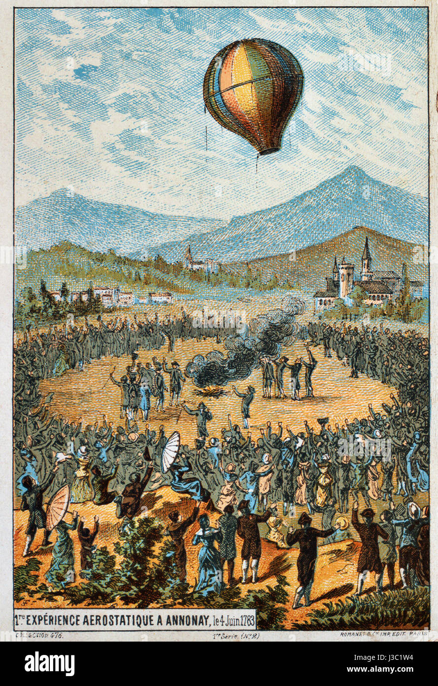 This image depicts an early aircraft in flight, showcasing the ...