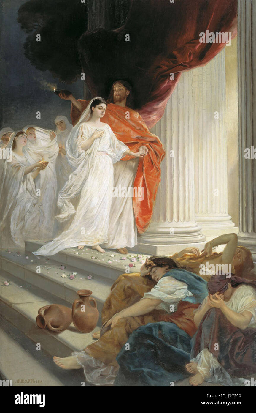 The parable of the wise and foolish virgins hi-res stock photography ...