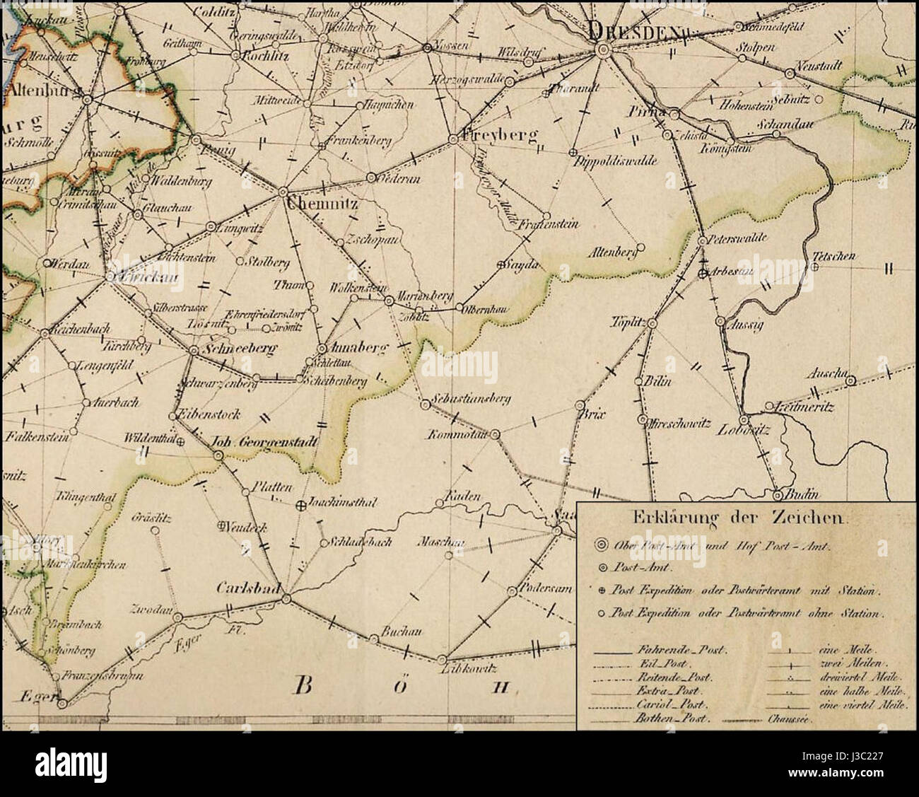 'Erzgebirge Postkarte 1825' is a historical postcard from the ...