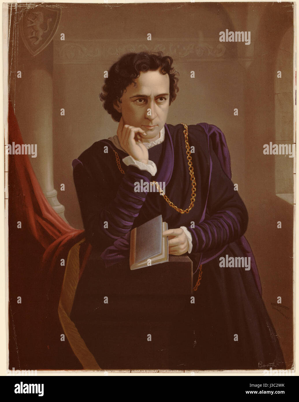 Edwin Booth as Hamlet lithograph Stock Photo - Alamy