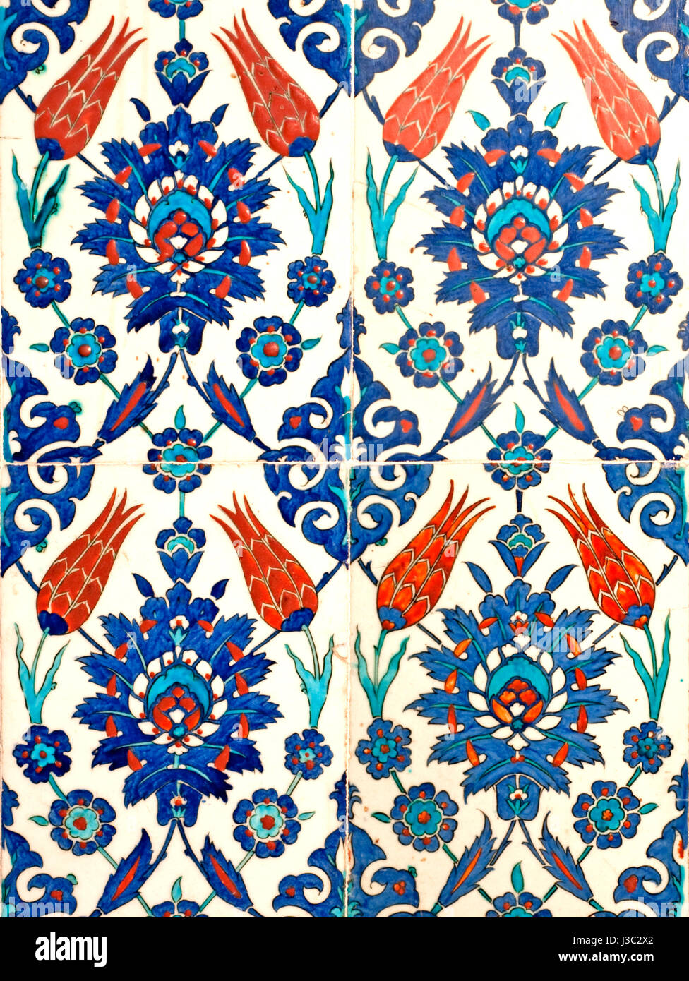 Ancient Ottoman patterned tile composition Stock Photo - Alamy