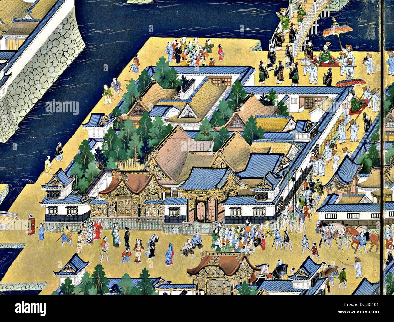 This image shows a historical scene from the Edo period in Japan ...