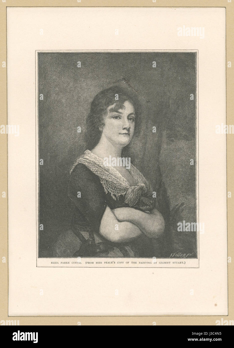 A historical portrait of Eliza Parke Custis, depicting her as a ...
