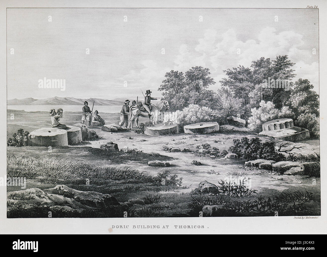 The Doric building at Thoricos, as depicted by Edward Dodwell in 1834 ...
