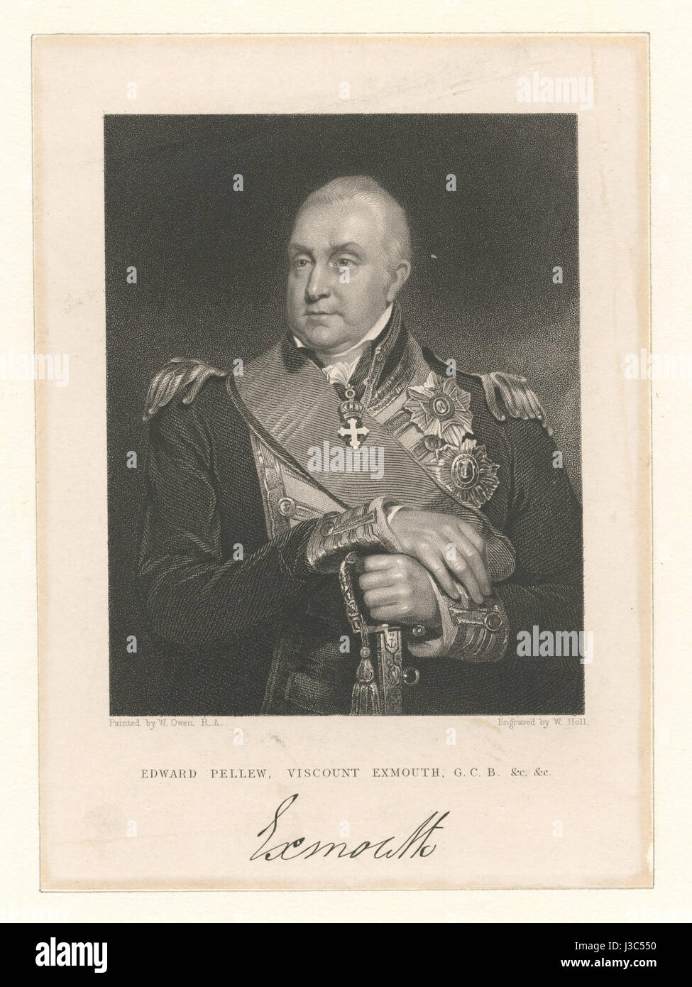 A portrait of Edward Pellew, Viscount Exmouth, a British admiral known ...